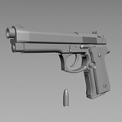 Pistol (M9) - CLIP STUDIO ASSETS