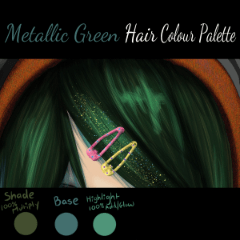 Metallic Green Hair Colour Pallette - CLIP STUDIO ASSETS