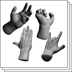 Large posable hands - CLIP STUDIO ASSETS