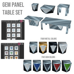 Gem Panel Table Set - CLIP STUDIO ASSETS